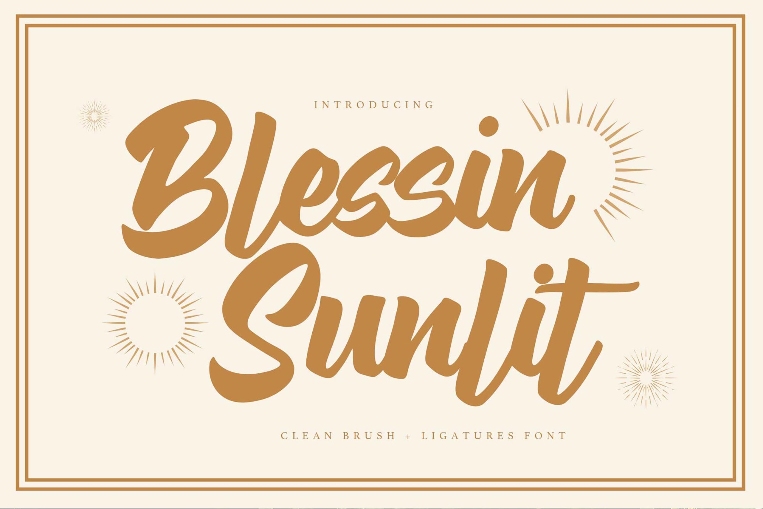 Blessin Sunlit – Clean Brush and Ligatures Font